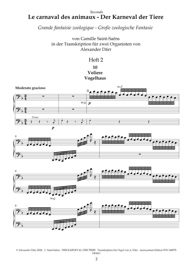 Camille Saint-Saëns Karneval der Tiere - musicantum Edition